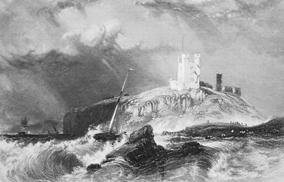 1853 PRINT: Ireland Dunstanborough & AD: Ohio Middleton Lithographers ...