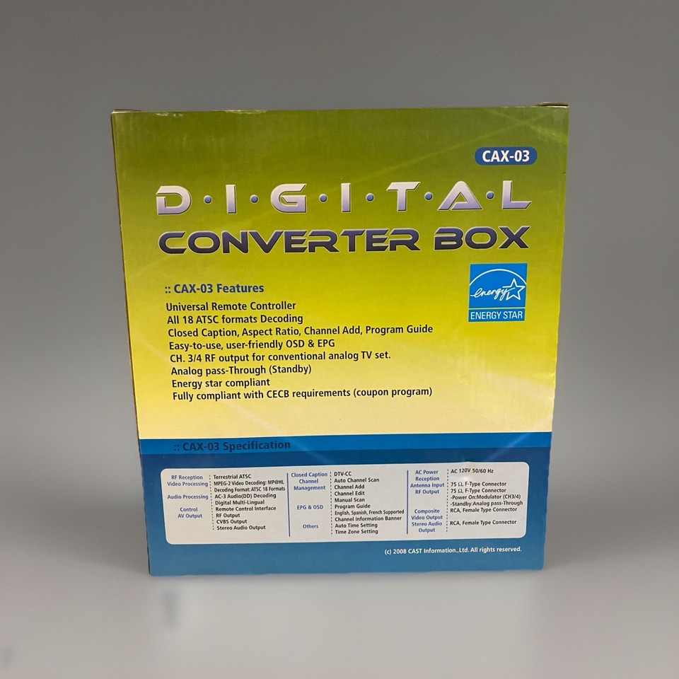 Digital Converter Box CAX-03 Universal NOS All 18 ATSC - SEALED | eBay