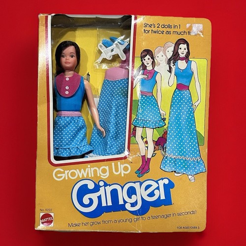 Vintage 1975 Growing Up Skipper Mattel 9222 Rare Brunette Ginger Doll ...