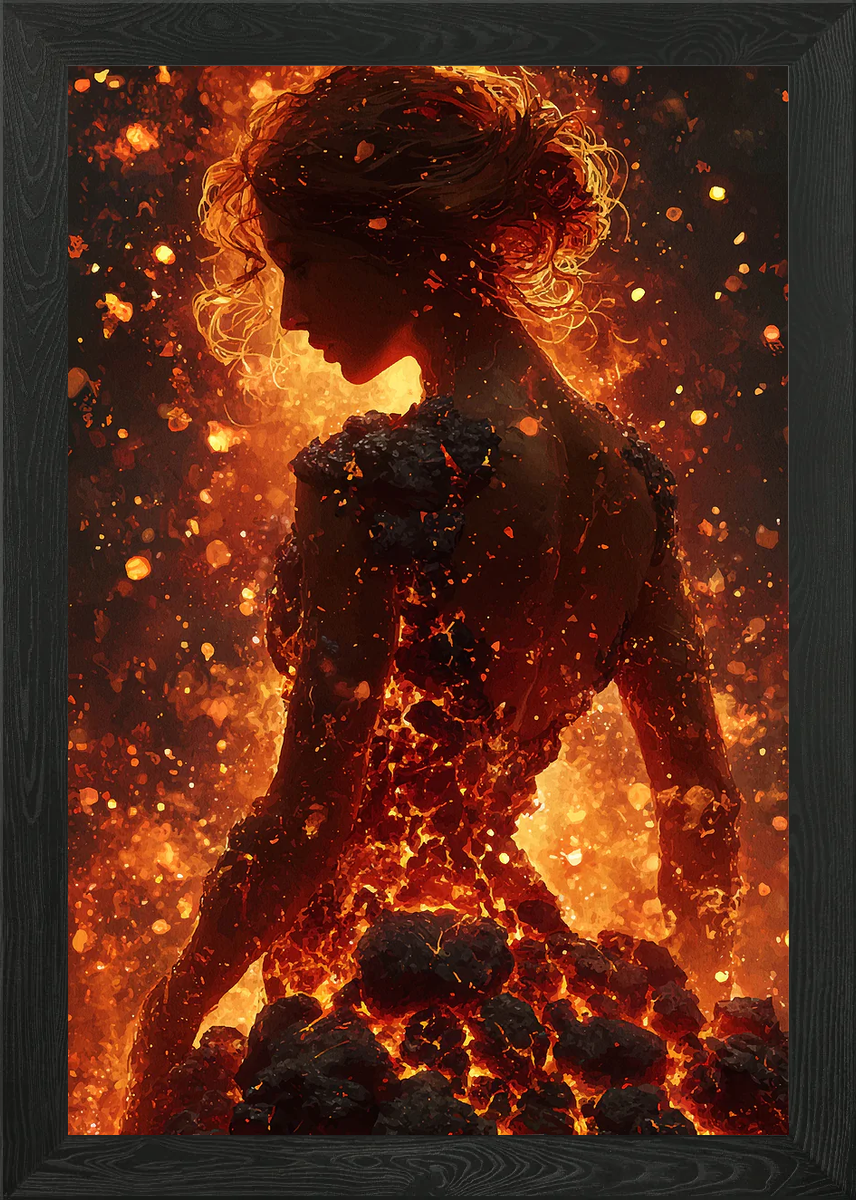 Lava Woman Digital Art Framed Wall Art Poster Canvas Print Picture | eBay