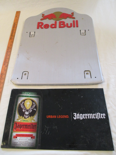 Vintage Metal Red Bull Energy Drink Sign Display & Jägermeister Metal ...