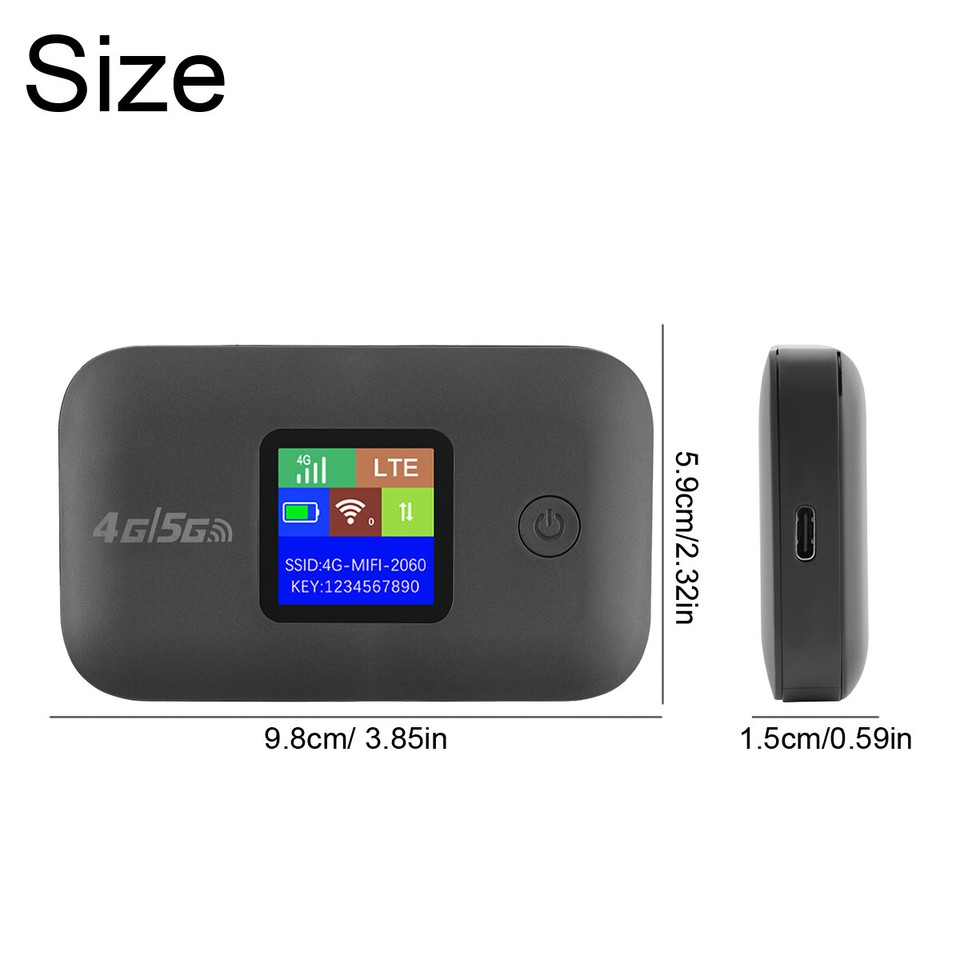 Portable 4G/5G LTE Wireless WiFi Router Mobile Broadband MIFI LCD ...
