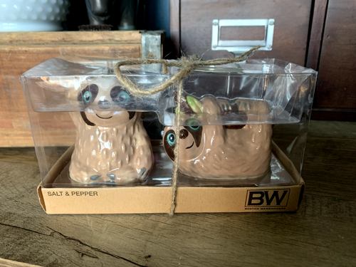 Boston Warehouse Sloth Salt and Pepper Shakers Set NEW With Tags | eBay