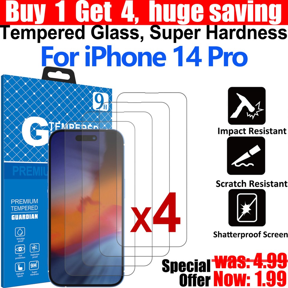 Tempered Glass Screen Protector For iPhone 14 13 12 11 Pro Max Mini XS ...