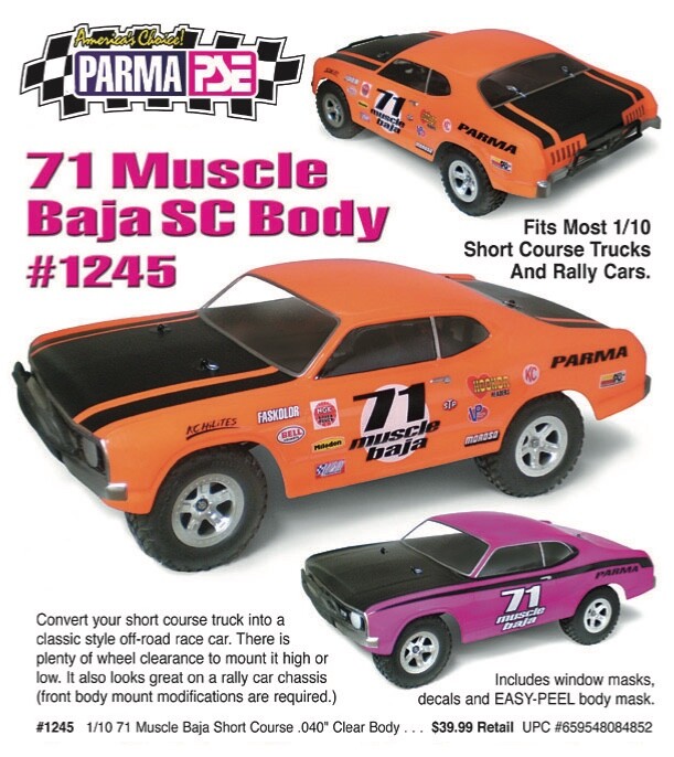 #1245 - 1/10 PARMA 71 Muscle Baja Short Course Clear RC SLASH Drag ...