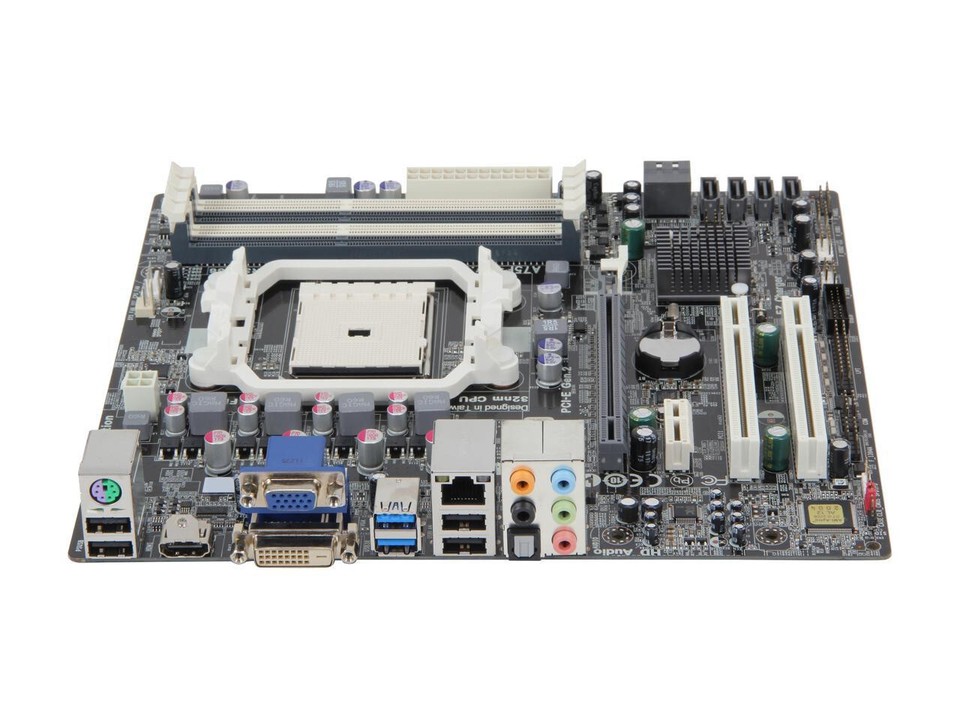 NEW ECS A75F-M USB 3.0 HDMI DDR3 Socket FM1 AMD mATX Micro ATX ...