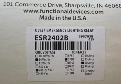 ESR2402B - UL924 Emergency Lighting Relay - LOT of 3! | eBay