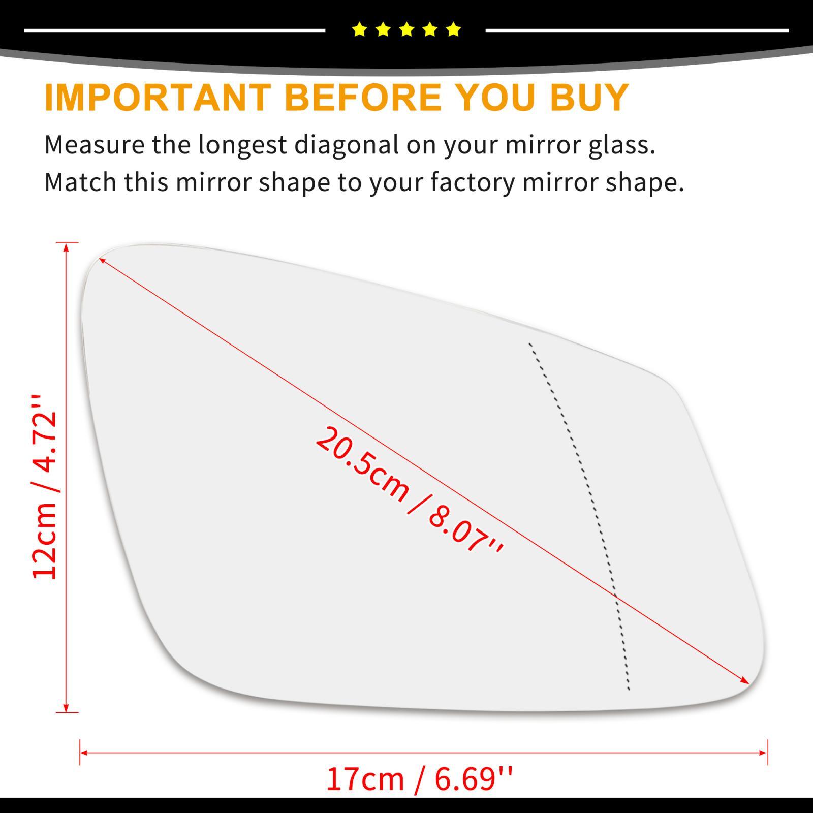Mirror Glass Heated with Backing Plate Passenger Side 51167285006 for ...