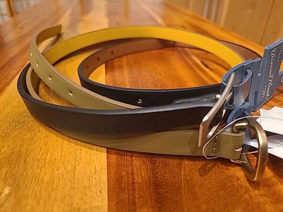 Universal Thread Thin Belts Black & Tan Belts -Women’s Size S -Pack of ...
