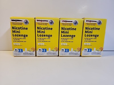 Nicotine Mini Lozenge 2mg Citrus Flavor Box Of 81ct. (Lot Of 4 Boxes ...
