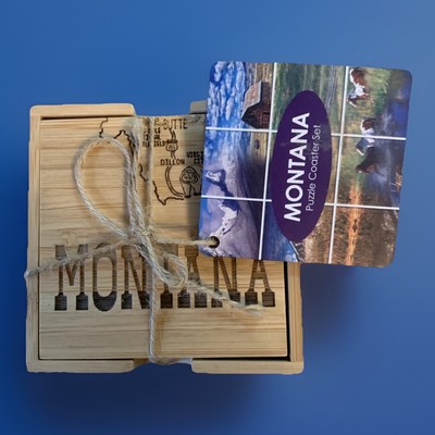 NEW Totally Bamboo 4 Piece Coaster Set- Montana Coaster Puzzle Turns ...