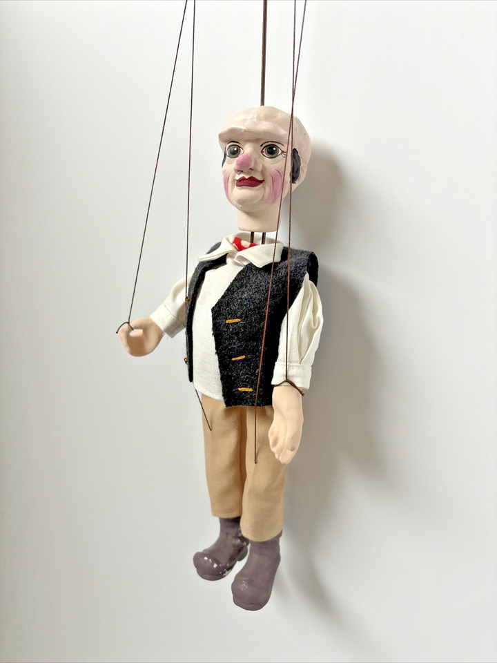 Vintage Czech Mime Marionette Puppet Handmade Artisan Ceramic Head ...