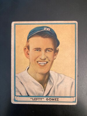 LEFTY GOMEZ 1941 PLAY BALL BASEBALL CARD—Flat & Square, Very Bright ...