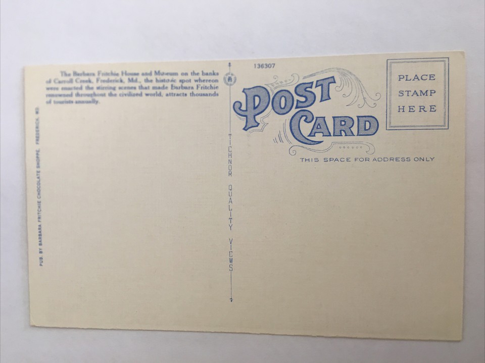 Barbara Fritchie House Frederick Maryland Vintage Postcard | eBay