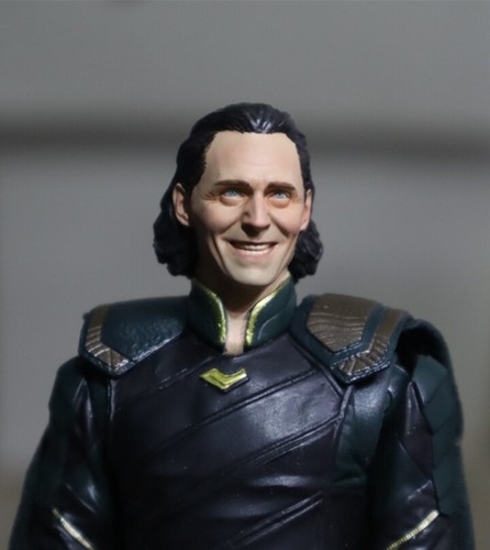 Handmade 1/12 Painted Evil Smile Loki Head Carving Fit 6'' Mafex Figure ...