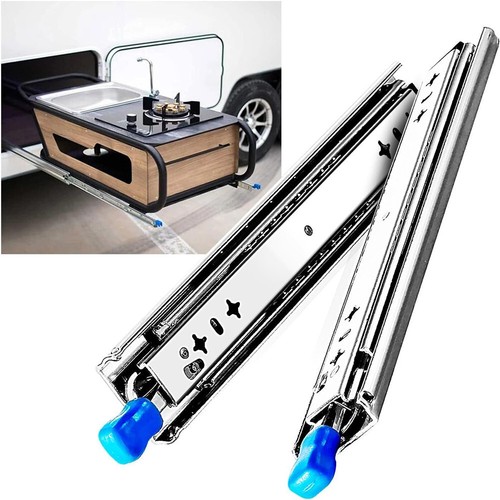 300-600MM Heavy Duty Drawer Slides Caravan RV Camper 125KG Locking Draw ...