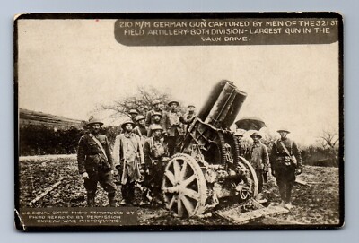 SEE OTHERS 1910s WW1 RPPC US SIGNAL CORPS, CAPTURED 210 MM GUN, 80TH ...