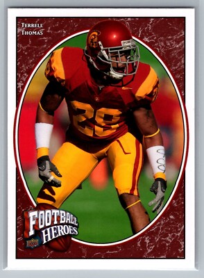 2008 UPPER DECK FOOTBALL HEROES CARD # 196 Terrell Thomas - USC Trojans ...