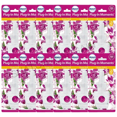 12 X AIRPURE PLUG-IN REFILL MOMENTS SWEET ORCHID FITS ALL LEADING ...