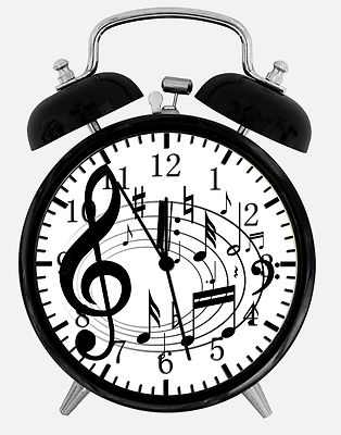 Music Notes Alarm Desk Clock 3.75" Home or Office Decor E259 Nice For ...
