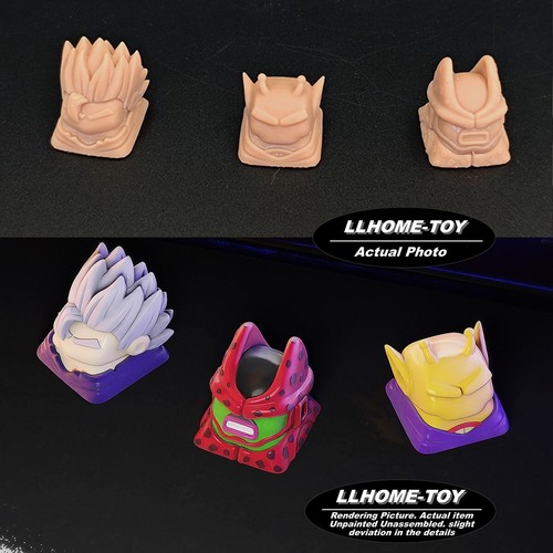 Anime DBZ cell piccolo 3PCS Customized Resin 3D Print keycaps unpainted ...