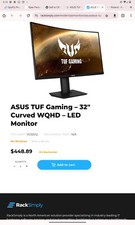 ASUS TUF Gaming VG32V 32" 1440P LED HDR Curved Gaming Monitor With ...