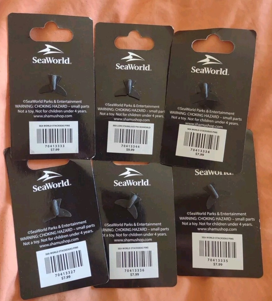 SeaWorld Trading Pins Lot Of 6 Whale Dolphin Turtle Shark Sea Lion ...