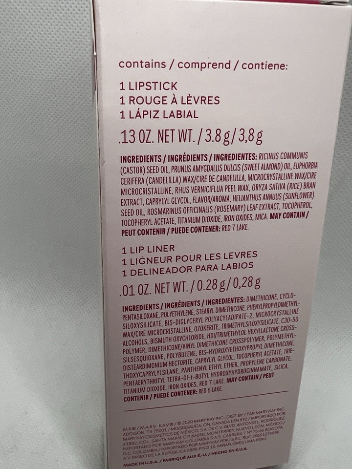 new MARY KAY PINK ROSE LIP KIT SET~172052 FULL-SIZE LIPSTICK & LIP ...