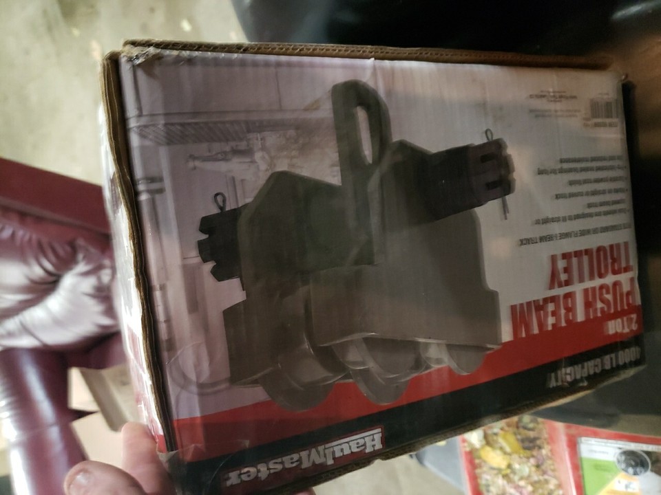 HaulMaster 2 Ton Steel Push Beam Track Roller Trolley | eBay
