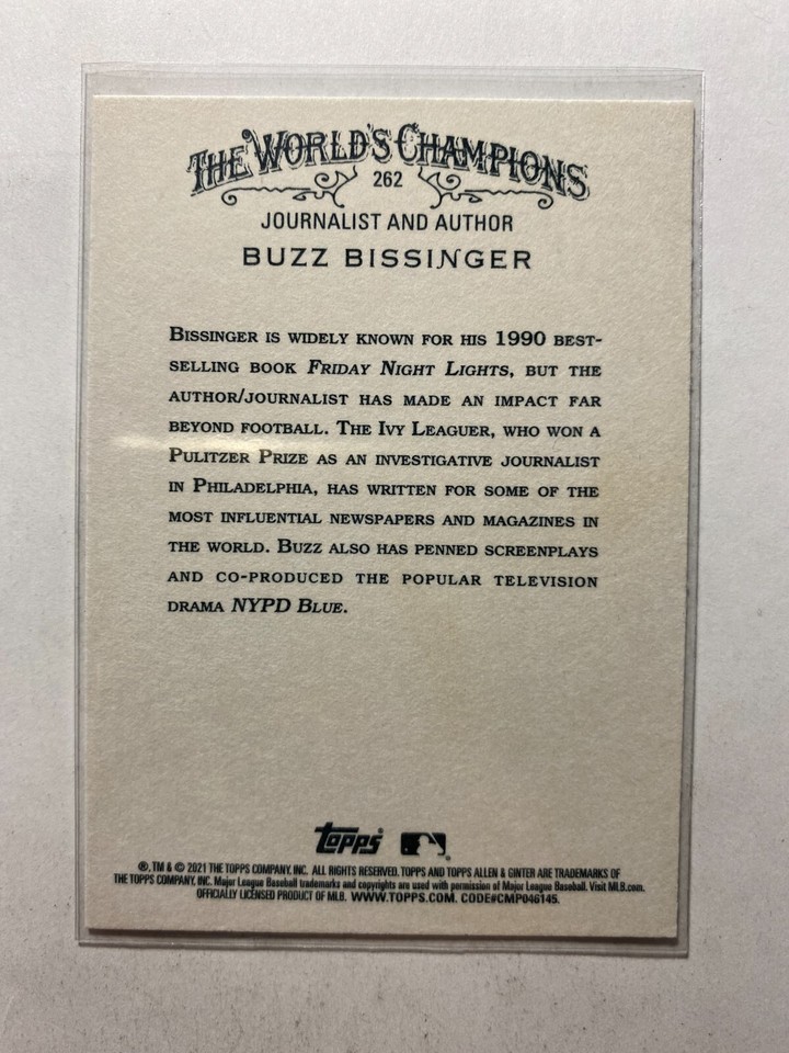 Buzz Bissinger 2021 Topps Allen & Ginter #262 Card | eBay