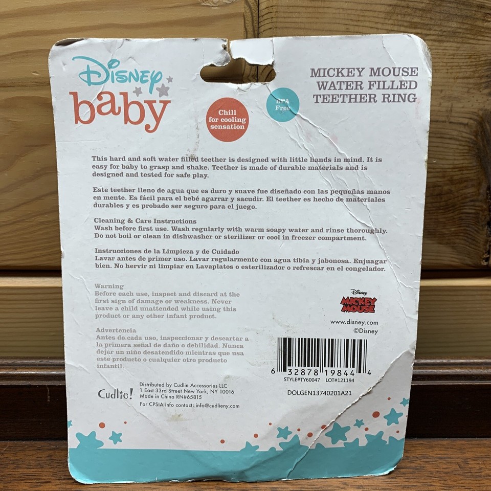 Disney Mickey Mouse Baby Water Filled Teether Ring / Gum Massager BPA Free - NIP | eBay