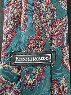 Men's Neck Tie Kenneth Roberts Silk L56" W 3.50" multicolor | eBay
