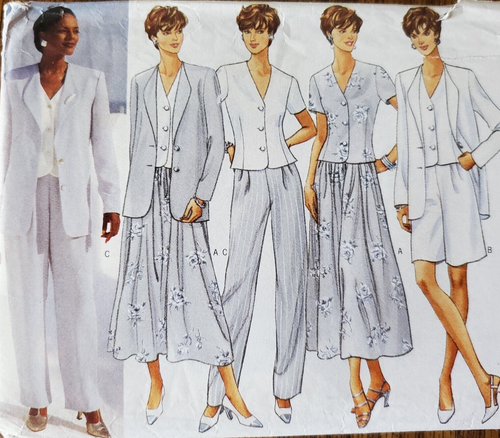 90s Butterick Pattern 4504 Wardrobe Loose Jacket Shirt Skirt Pants ...