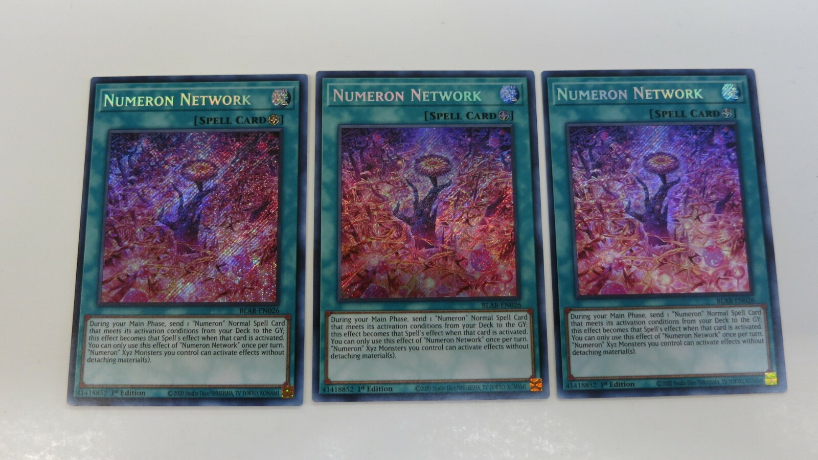 3x 1ST EDITION NUMERON NETWORK SPELL CARD BLAR-EN026 SECRET RARE YUGIOH ...