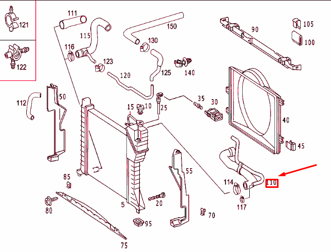 MERCEDES-BENZ SPRINTER 903 RADIATOR TOP COOLANT HOSE A9015012782 NO ...