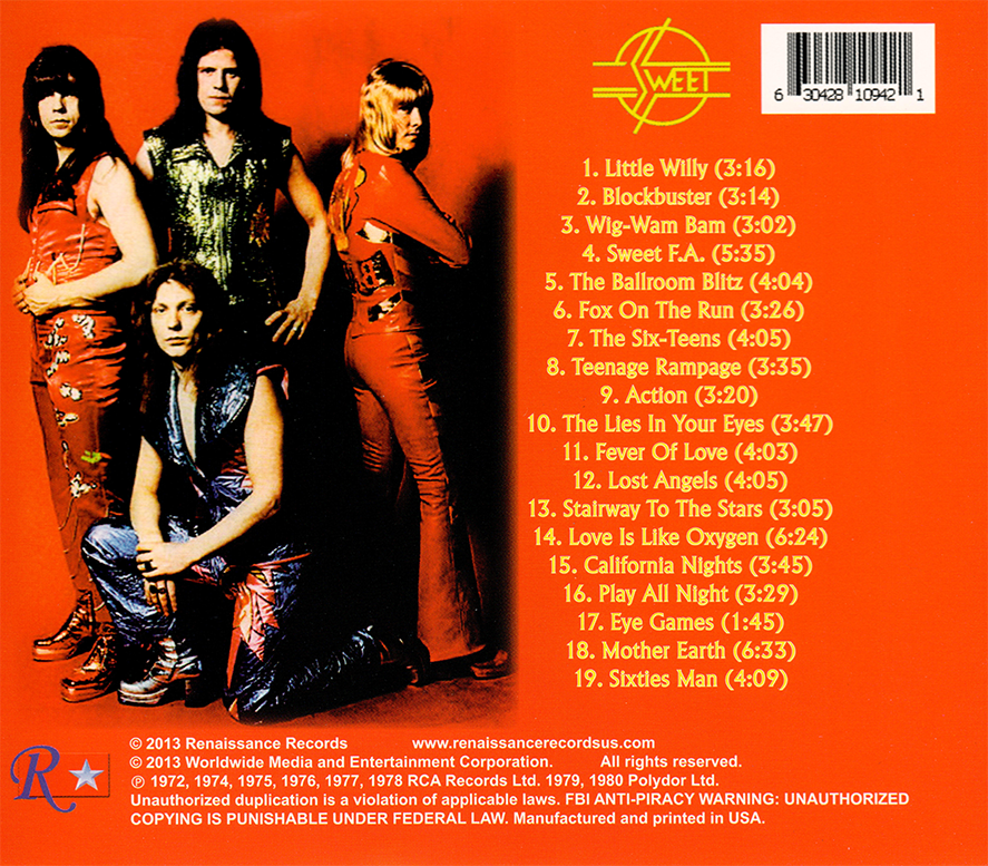 Sweet ~ The Ultimate Anthology CD 2013 Renaissance Records •• NEW •• | eBay