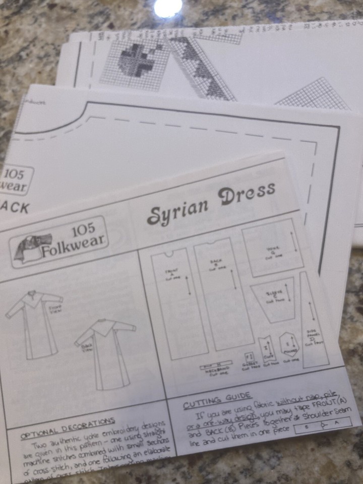 Folkwear 105 Syrian Dress Ethnic Pattern - Sewing Pattern 1975 UNCUT ...