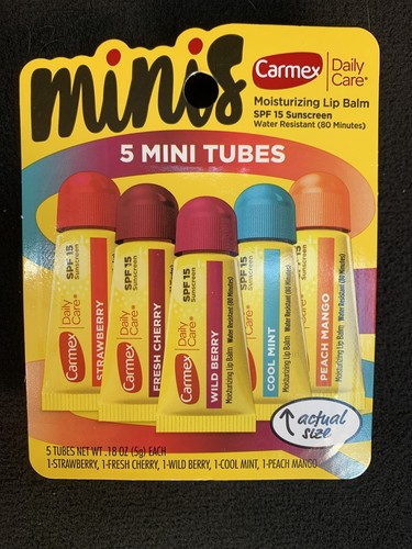 Carmex Minis Variety Pack-5 Pack Of New Flavors- Spf 15-0.18 OZ Each VSCO Girl | eBay