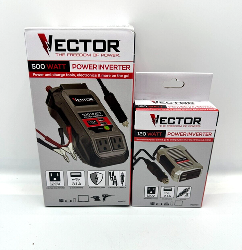 Set of VECTOR 500 & 120 Watt Power Inverter, PI500V & PI120V | eBay
