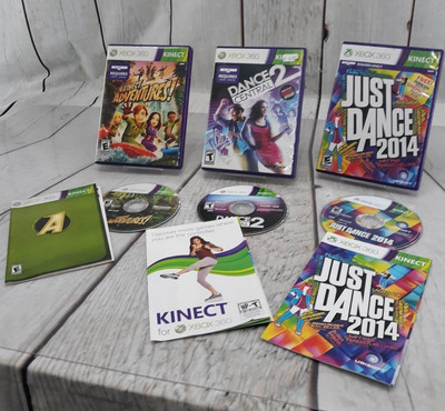 Microsoft Xbox 360 Kinect Kinect Adventures/Dance Central 2/ Just Dance ...