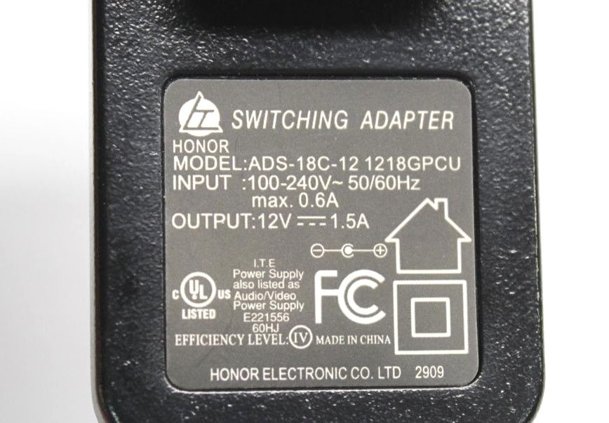 Honor ADS-18C-12 AC Adapter Switching Power Supply Charger Cable 12 ...