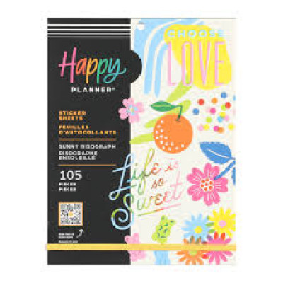 HAPPY PLANNER - ACCESSORIES STICKER SHEETS - 2 PADS - SUNNY RISOGRAPH ...