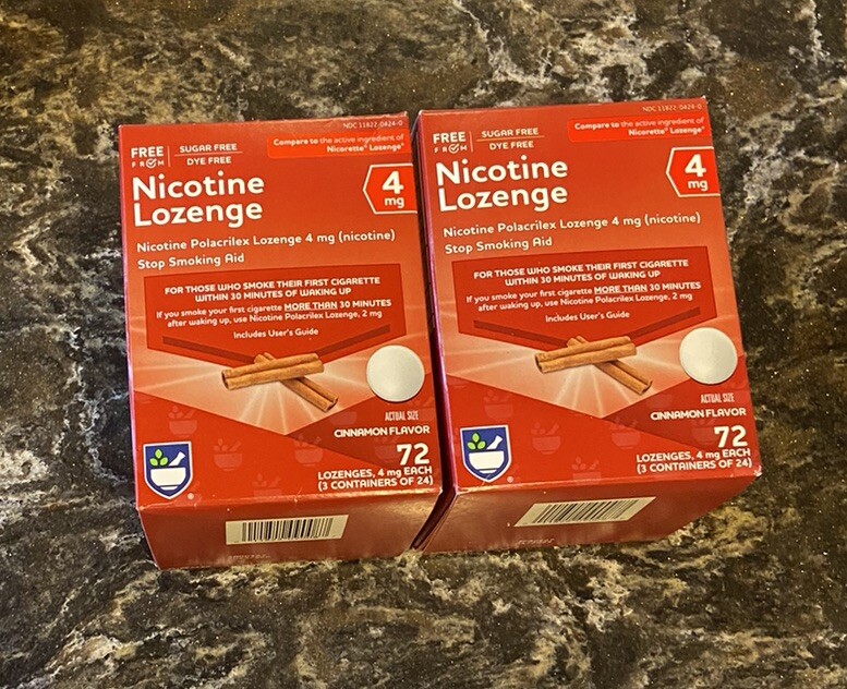 2 Rite Aid Nicotine Lozenge 4mg Cinnamon Flavor 72 ct Expires 04/2025 ...