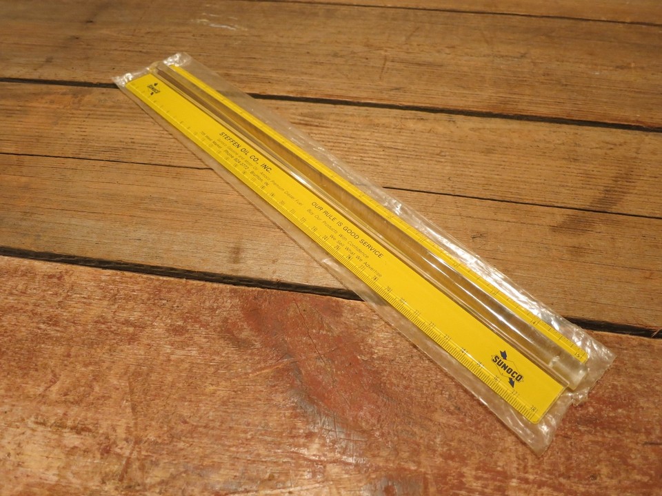 Vintage SUNOCO Steffen Oil Co., Inc. Plastic 15" Inches And 38 CM Ruler ...