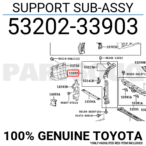 5320233903 Genuine Toyota SUPPORT SUB-ASSY 53202-33903 | eBay