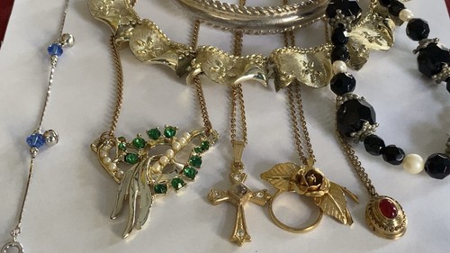 Vintage Modern Jewelry Lot Necklace Choker Bracelet Signed PD STAR Rose ...
