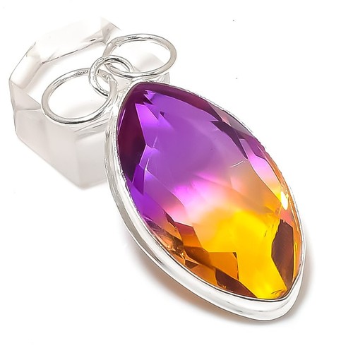 Natural Bi-Color Tourmaline Gemstone Handmade Copper Jewelry Pendant 2. ...