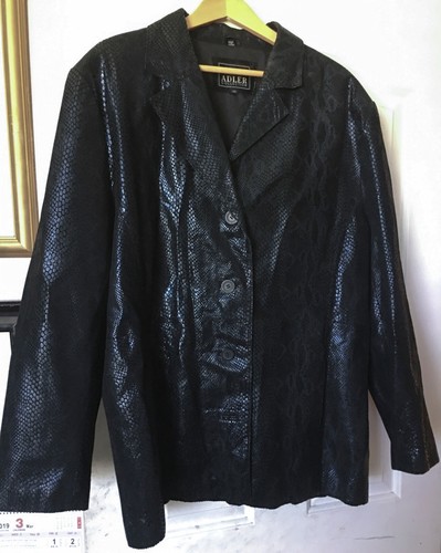 Adler Collection Genuine Leather Black Jacket/Coat Womens Size 3X | eBay