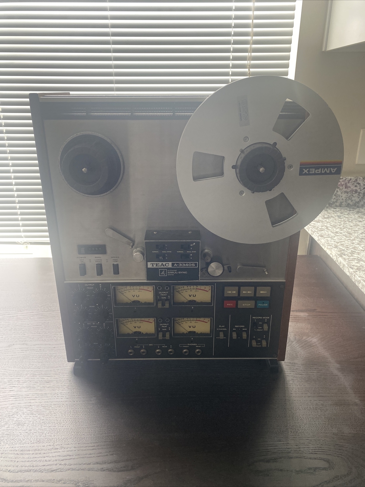 TEAC A-3340S 4 Track STEREO QUAD Reel to Reel Tape Deck Recorder ...