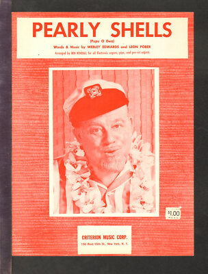 PEARLY SHELLS (Pupu O Ewa) 1964 Burl Ives ORGAN VERSION Hawaii Sheet ...